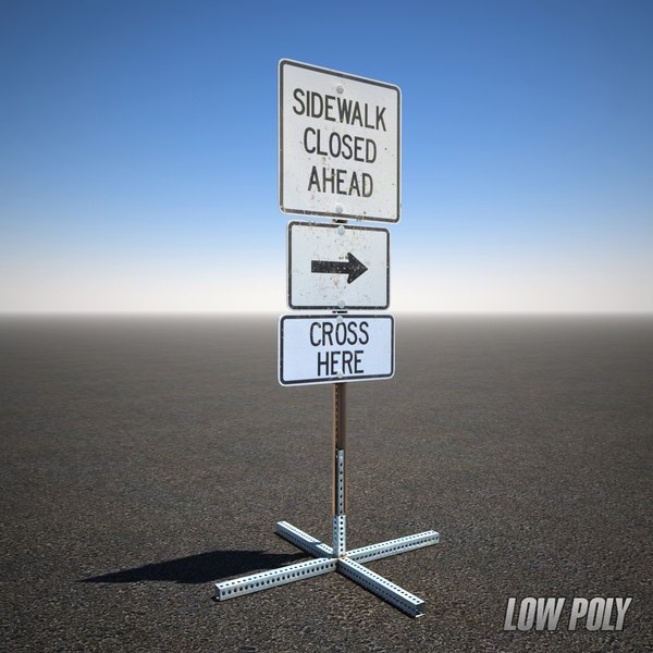 max sidewalk closed sign