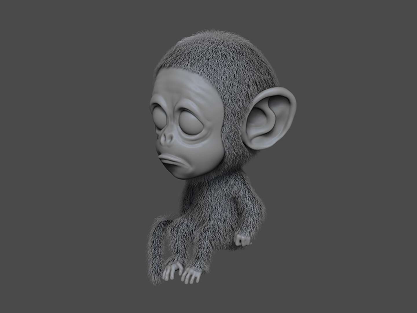 3D Sad Monkey - TurboSquid 1205107