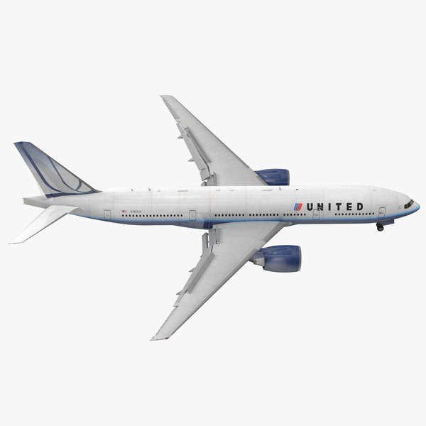 boeing united airlines rigged 3d model