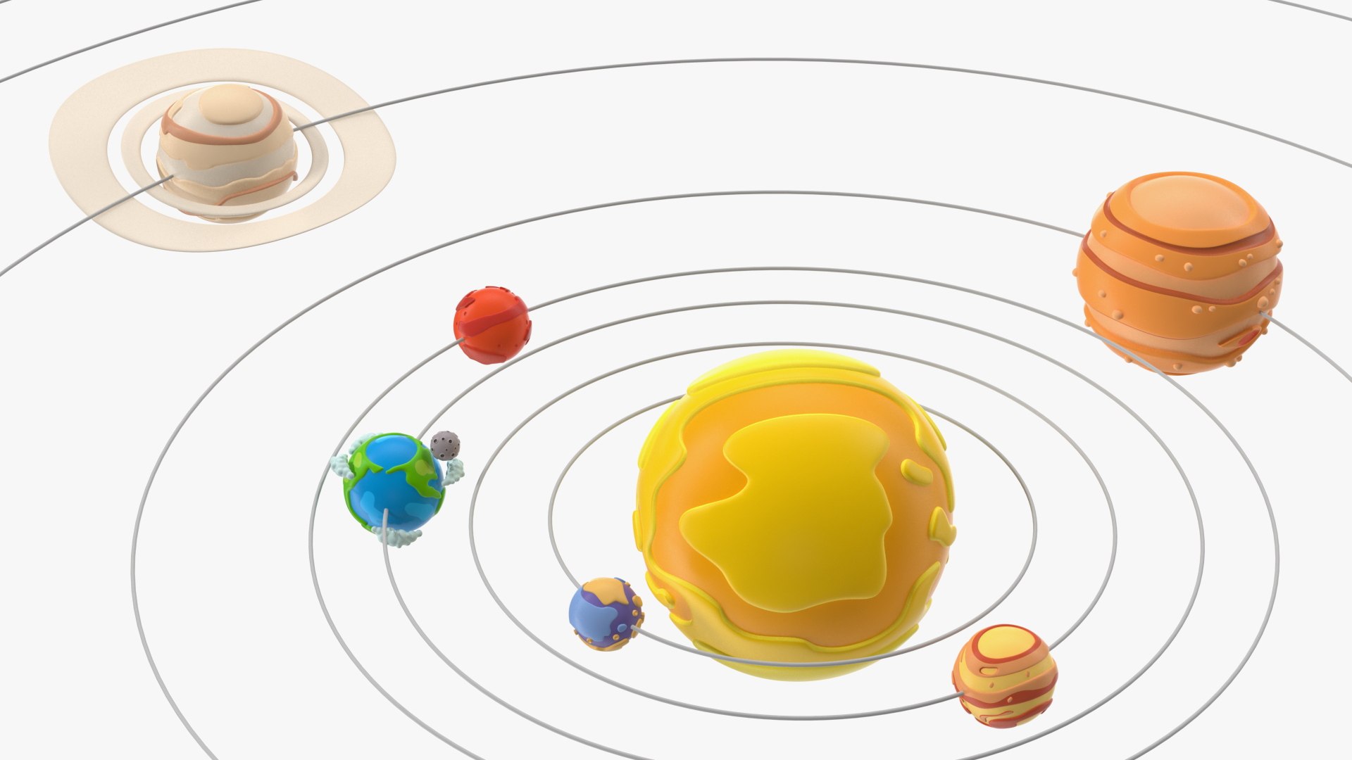 Cartoon Solar System 3D - TurboSquid 1879443
