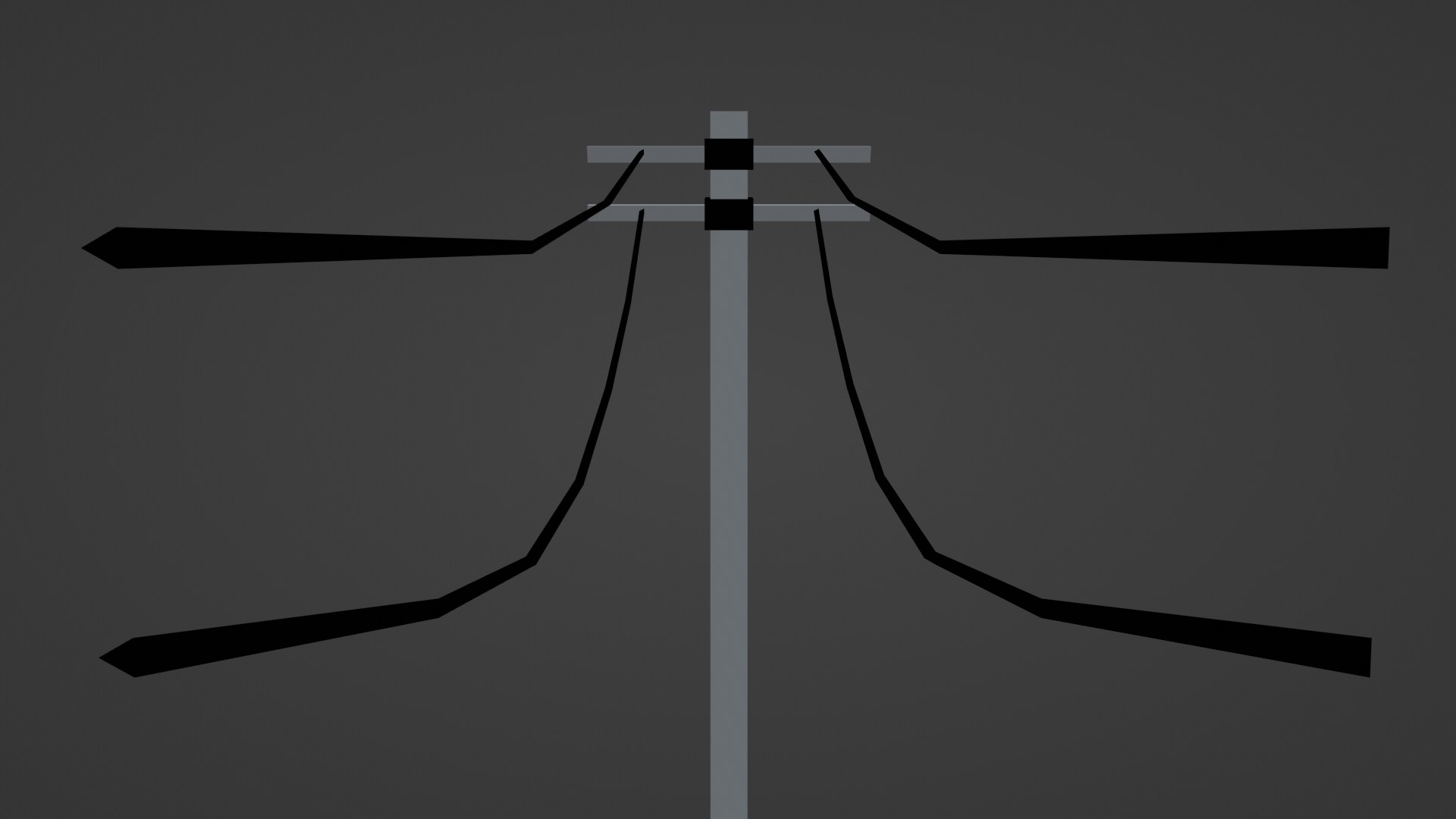 3D Urban Pole With Four Cables With Armature And Texsture 3D Model ...
