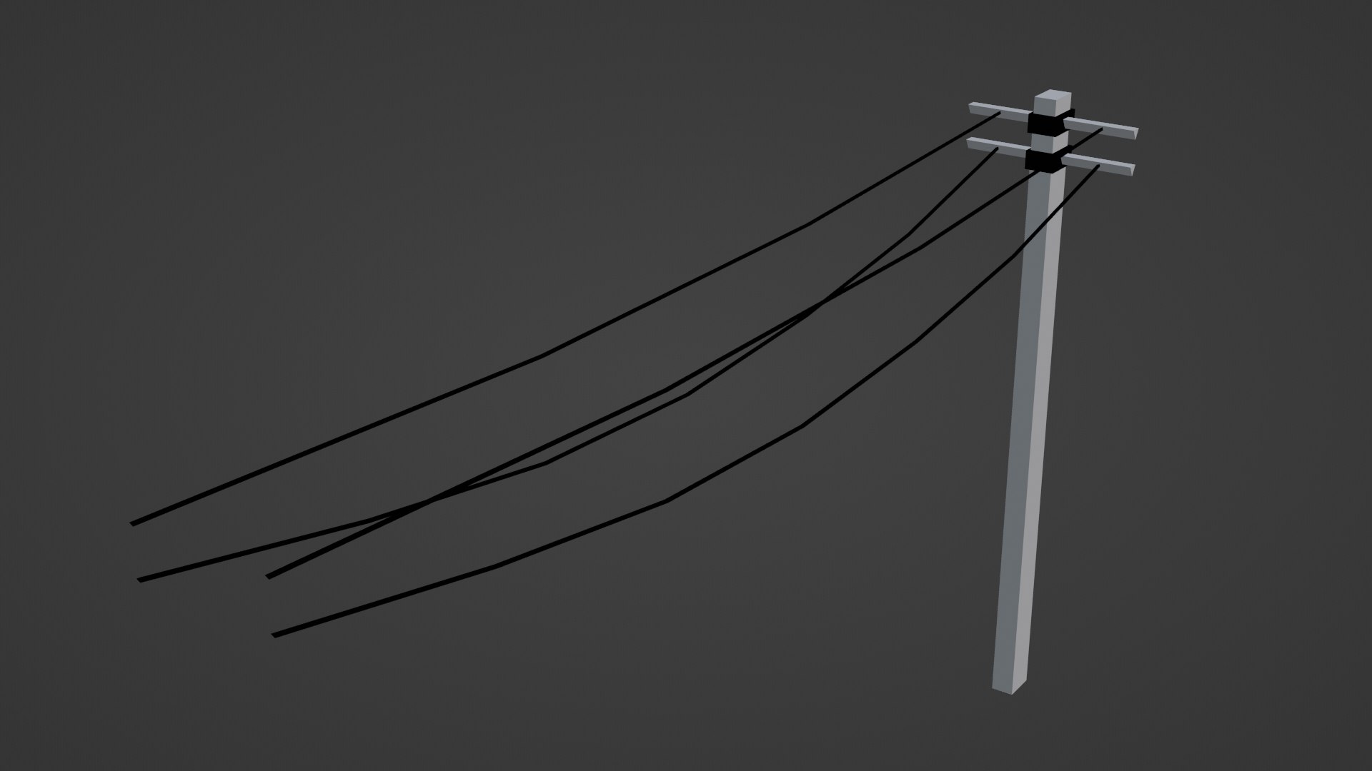 3D Urban Pole With Four Cables With Armature And Texsture 3D Model ...