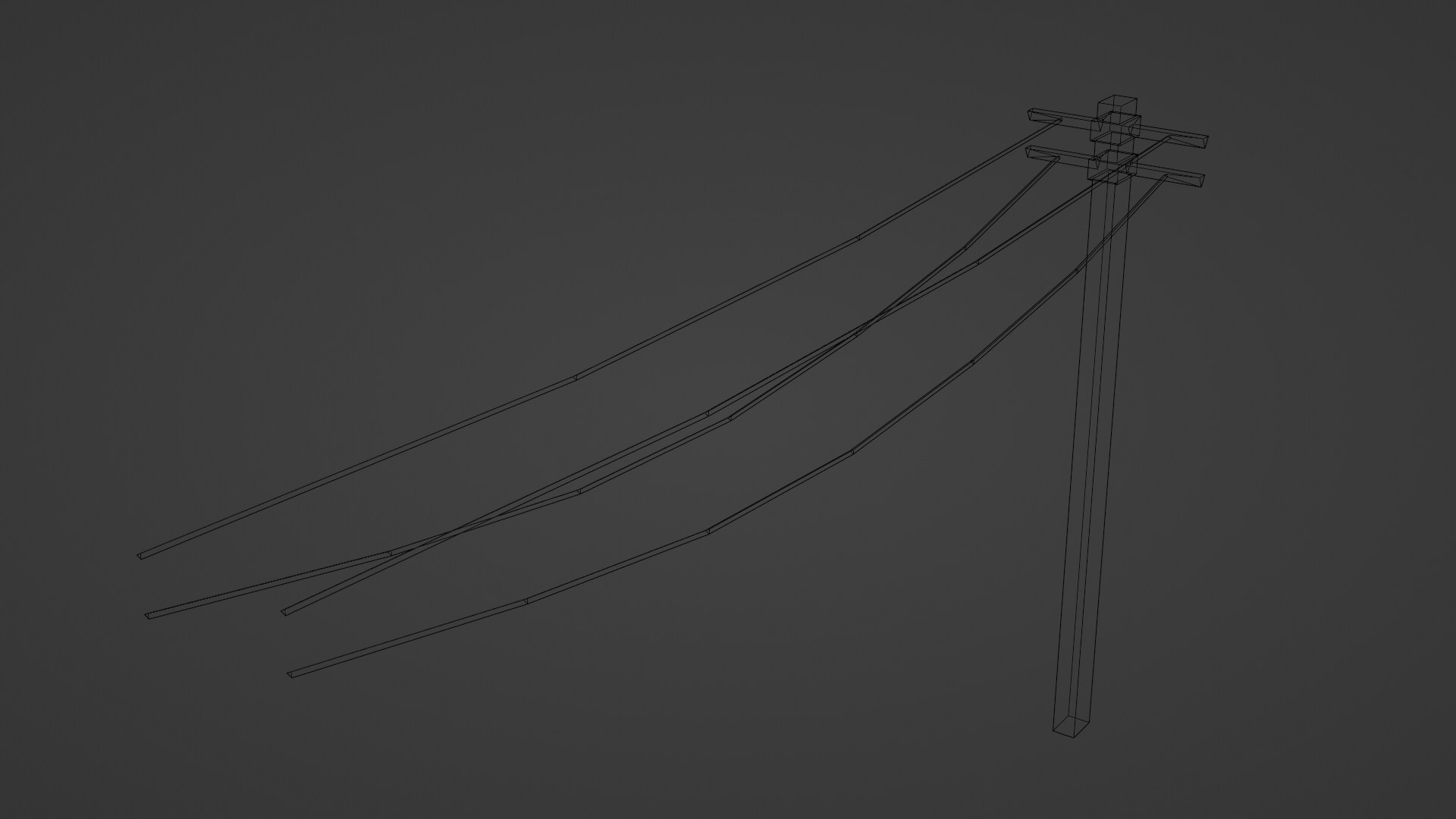 3D Urban Pole With Four Cables With Armature And Texsture 3D Model ...
