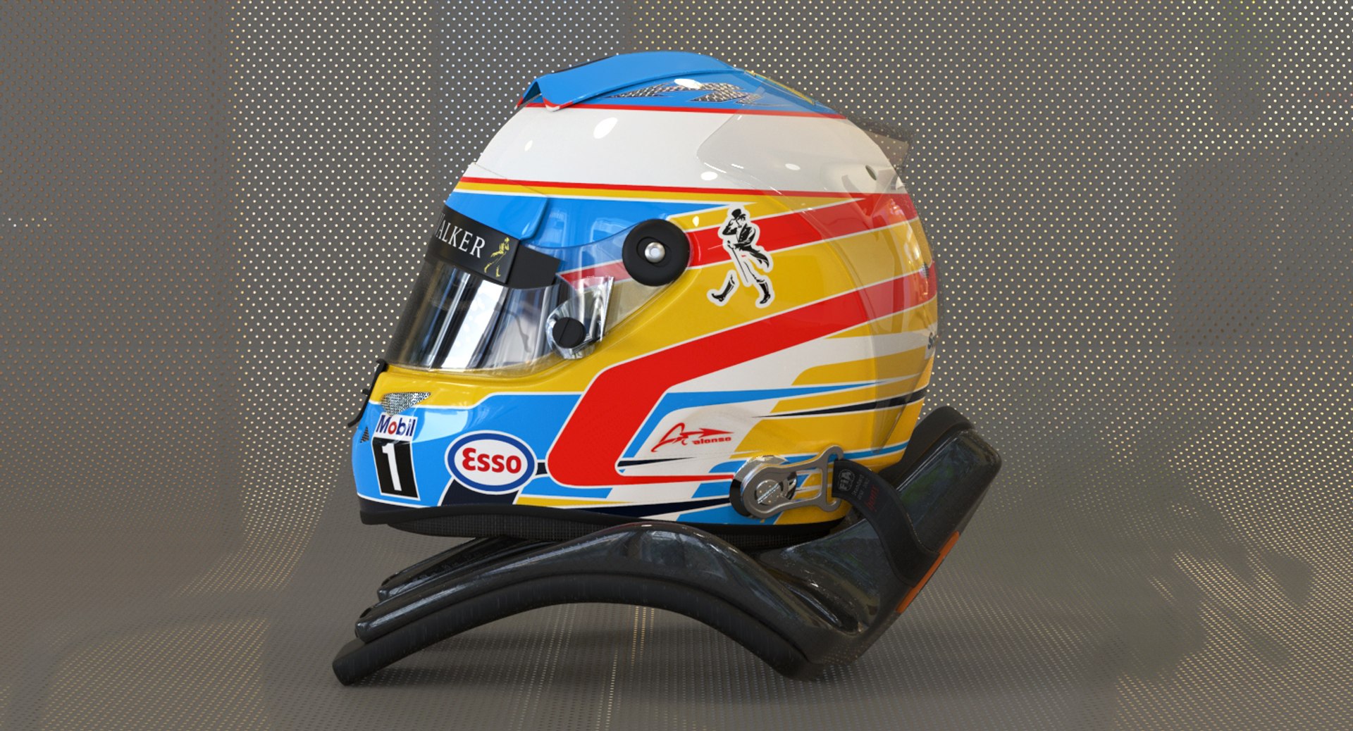 3d Model Racing Helmet Fernando Alonso