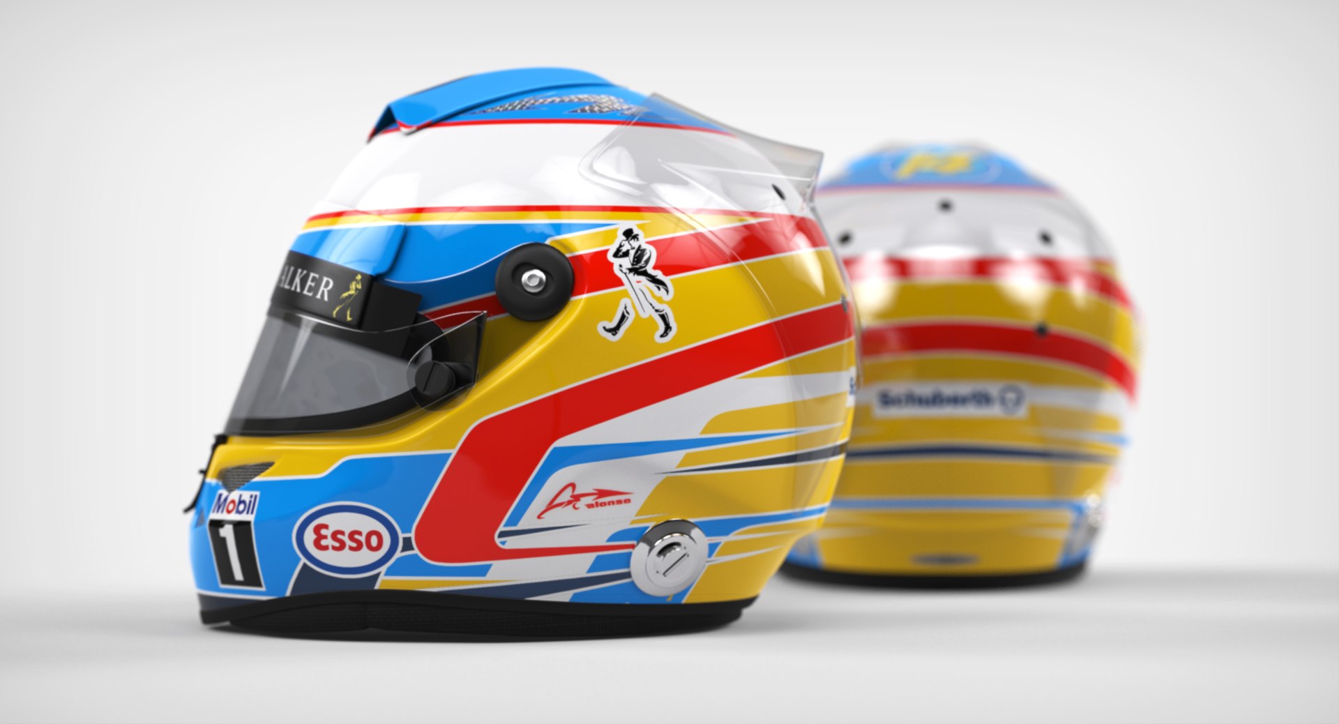 3d Model Racing Helmet Fernando Alonso