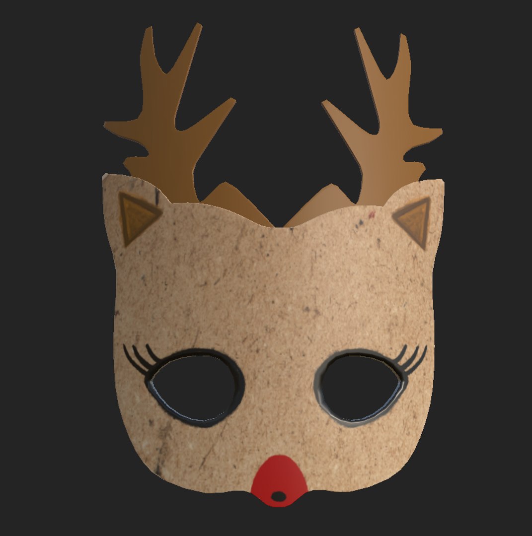 Children Party Cartoon Christmas Face Masks Model - TurboSquid 1835729
