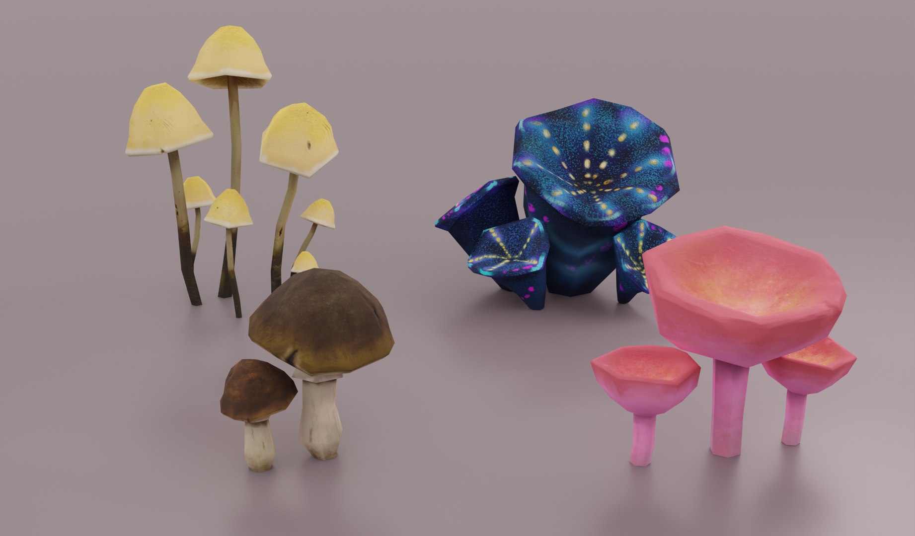 Set Mushroom Model - TurboSquid 1936337