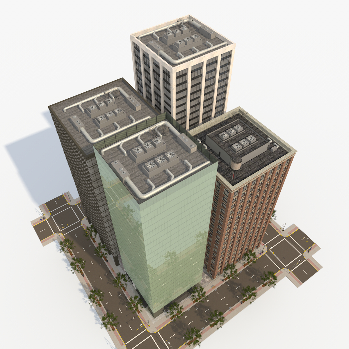 3d city block