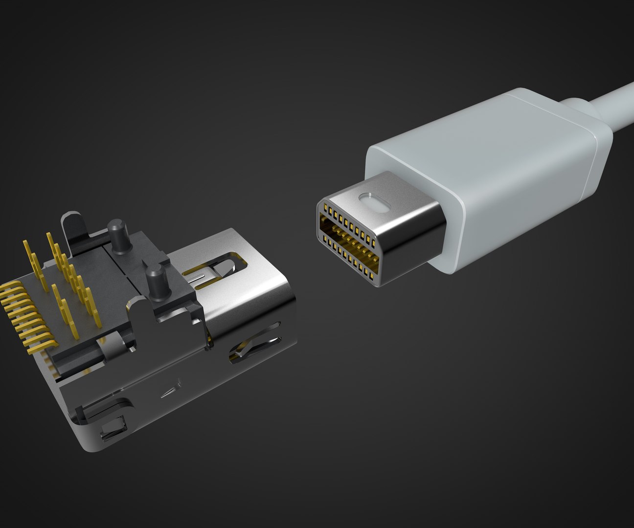 3D Mini Display Port Dp Model - TurboSquid 1274149