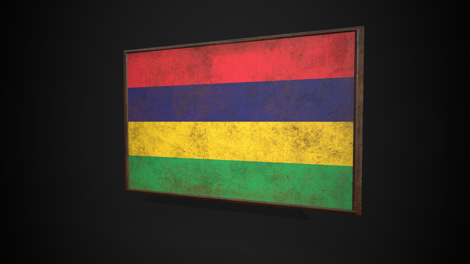 3D Old Picture Frame With Mauritius Flag - Game Ready PBR Low-poly 3D ...