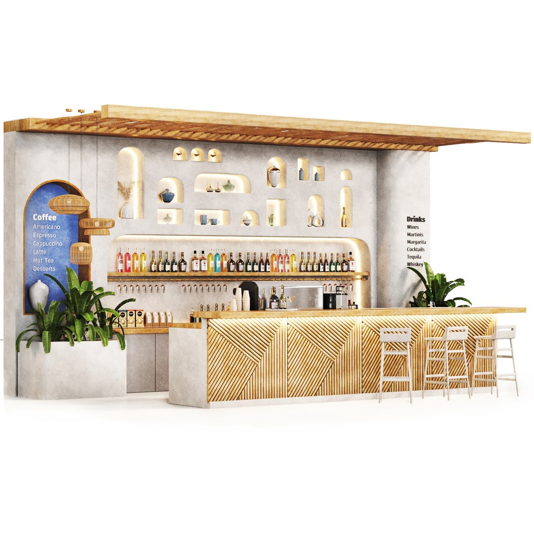3D Greek Cafe Bar - TurboSquid 2263238