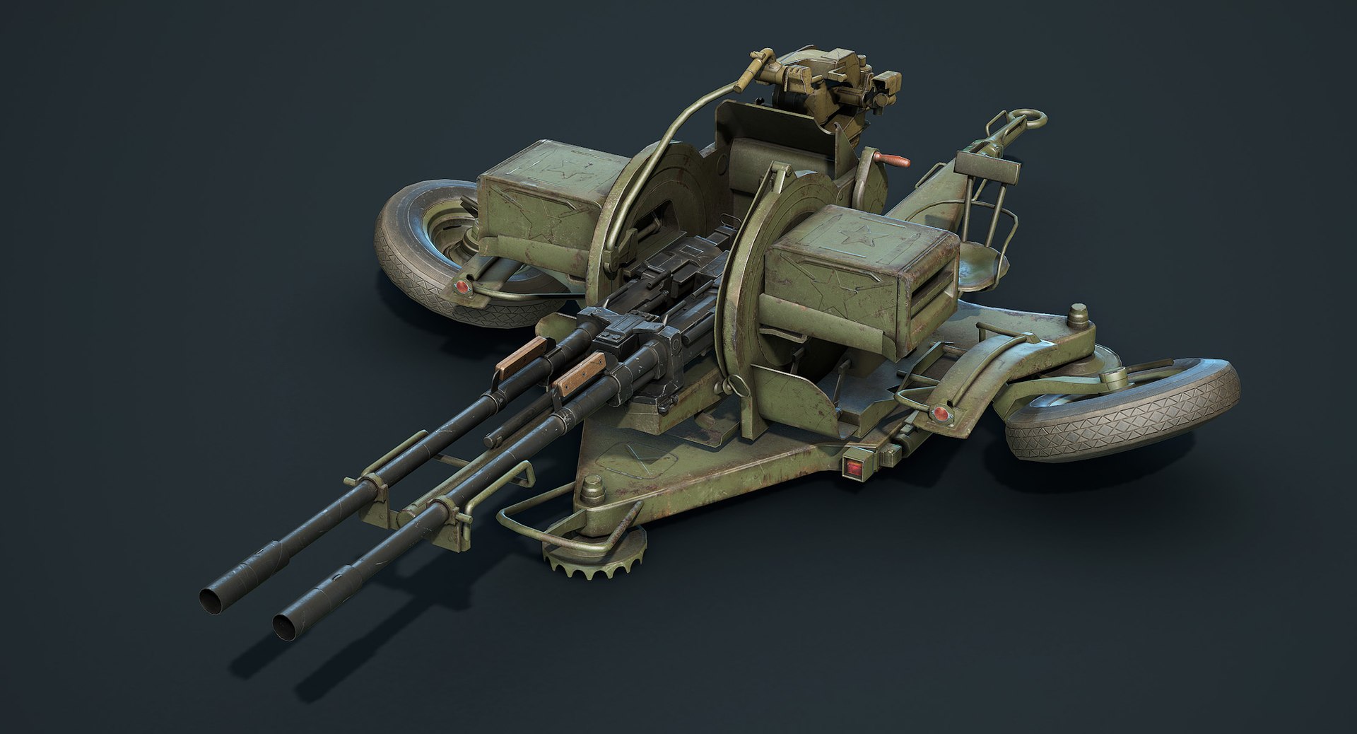 Low-poly Zu-23-2 3D Model - TurboSquid 1161455