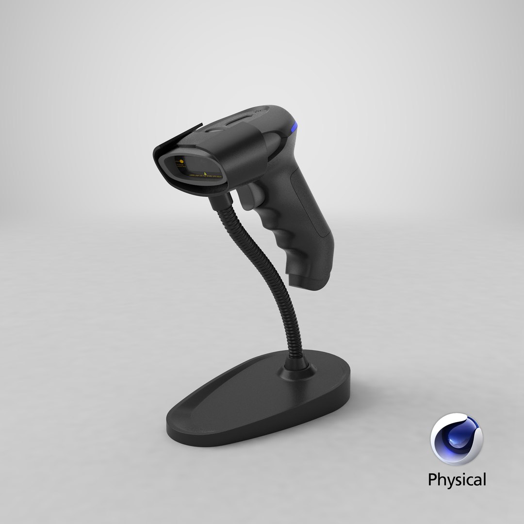Barcode Scanner With Holder 3D Model - TurboSquid 1929731