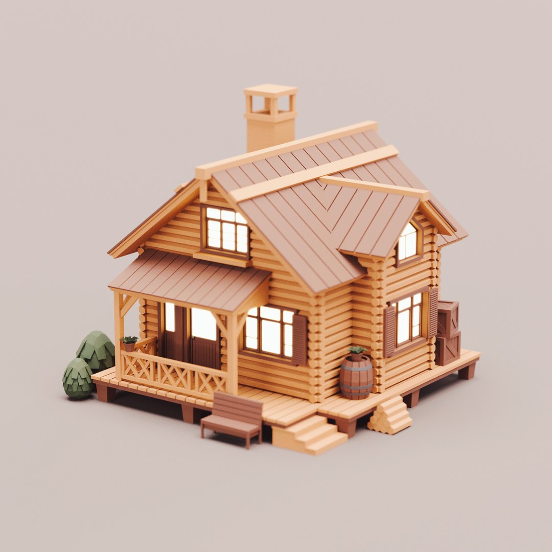 Low Poly Cabin 04 3D - TurboSquid 2319195
