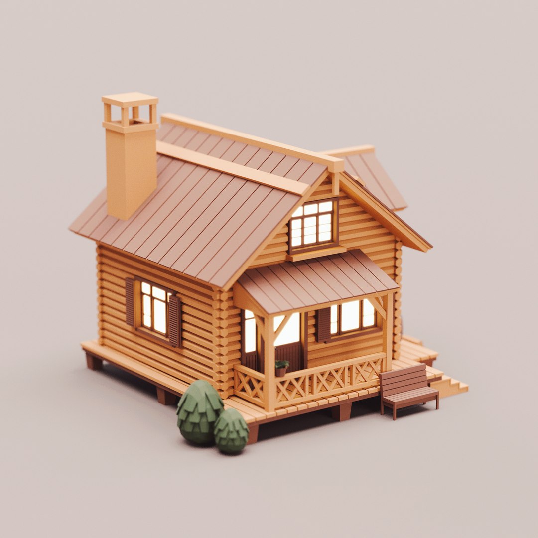 Low Poly Cabin 04 3D - TurboSquid 2319195