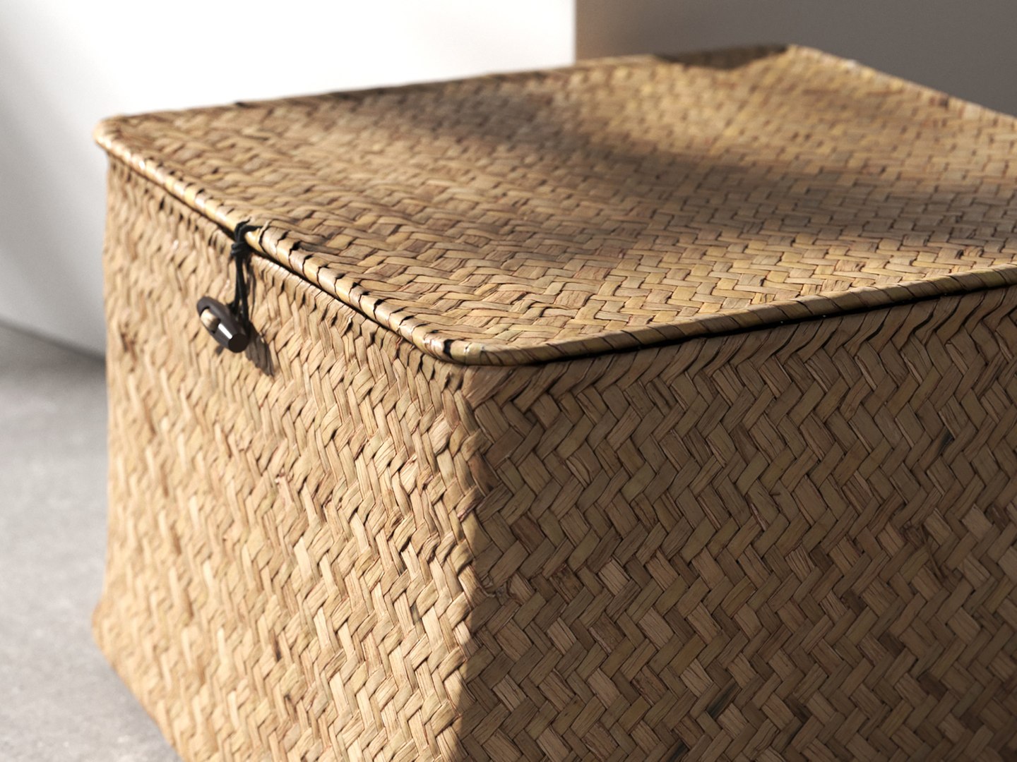 3D Wicker Storage Box With Lid Model - TurboSquid 2151362