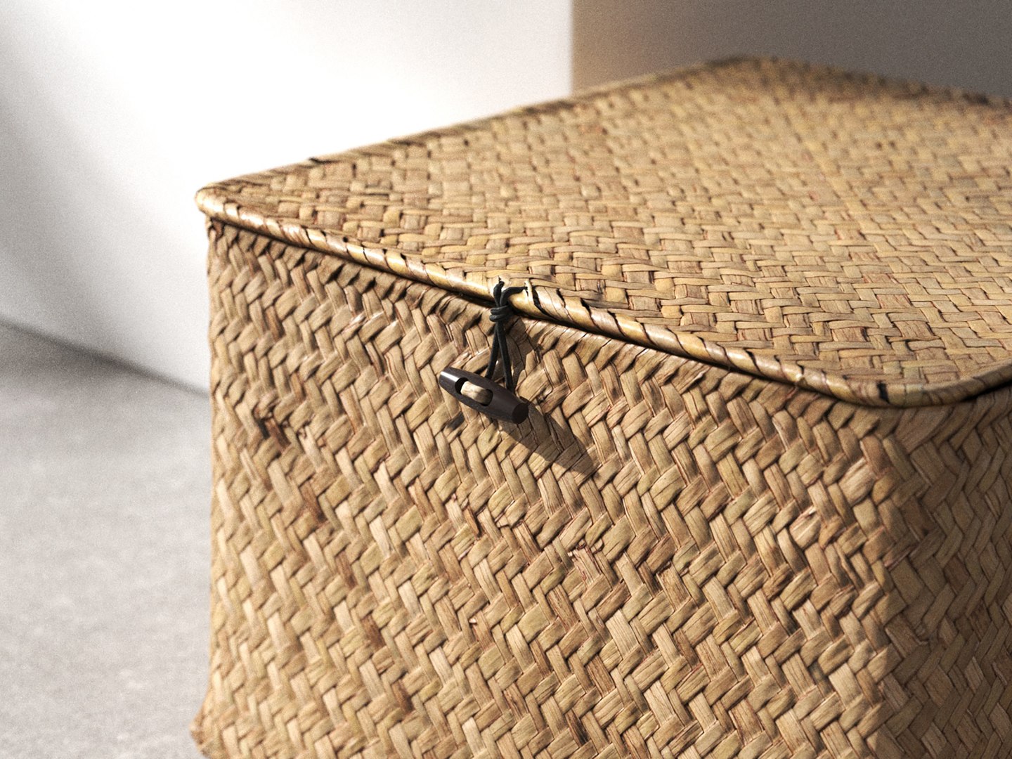 3D Wicker Storage Box With Lid Model - TurboSquid 2151362