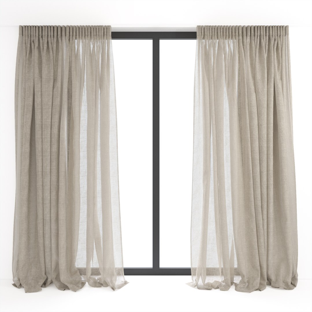 Curtains 50 Linen 3D Model - TurboSquid 2341615