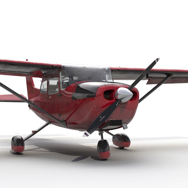cessna 172 red rigged 3d max