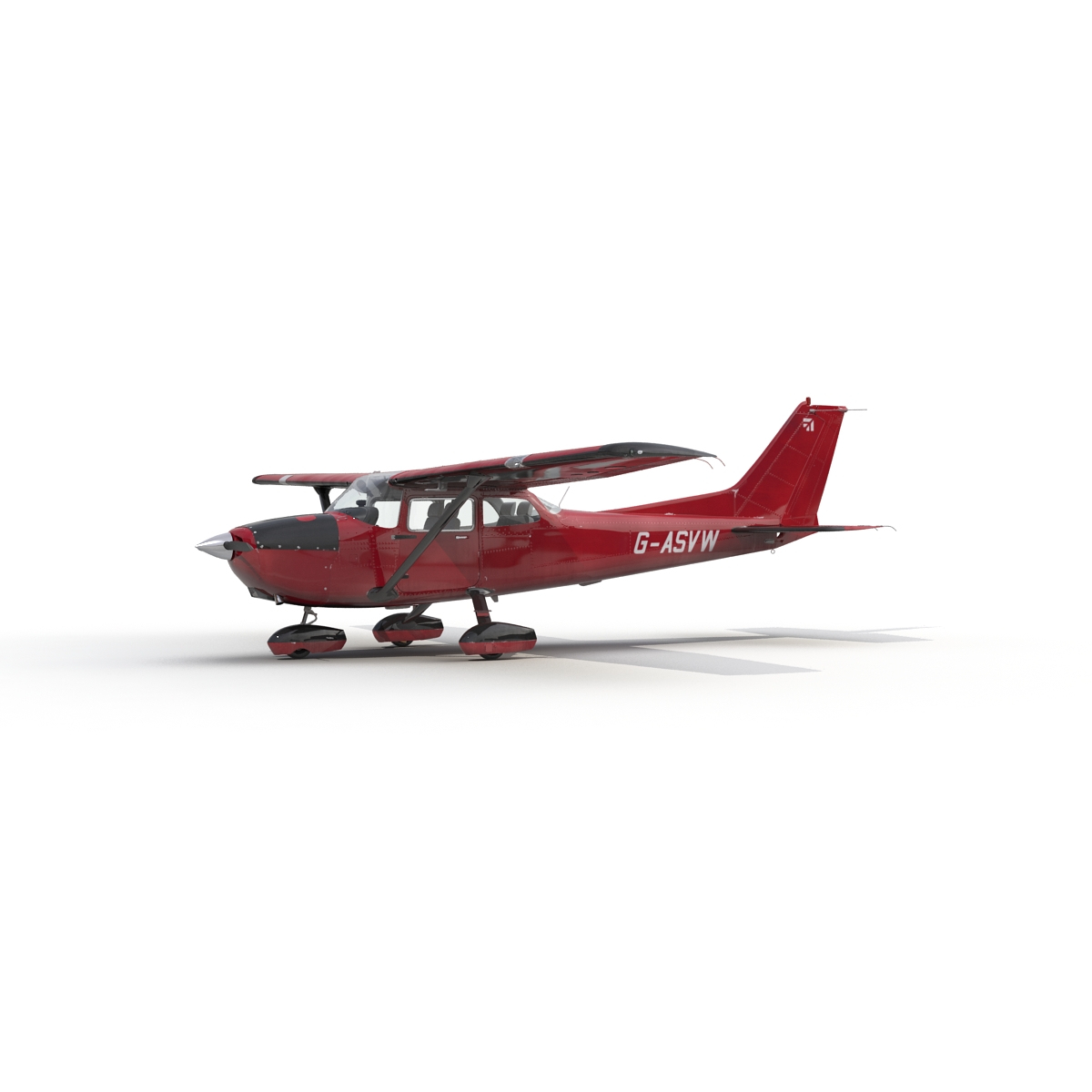 cessna 172 red rigged 3d max