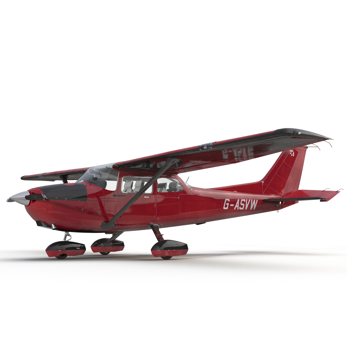 modelo 3d Cessna 172 Red Rigged - TurboSquid 1002814