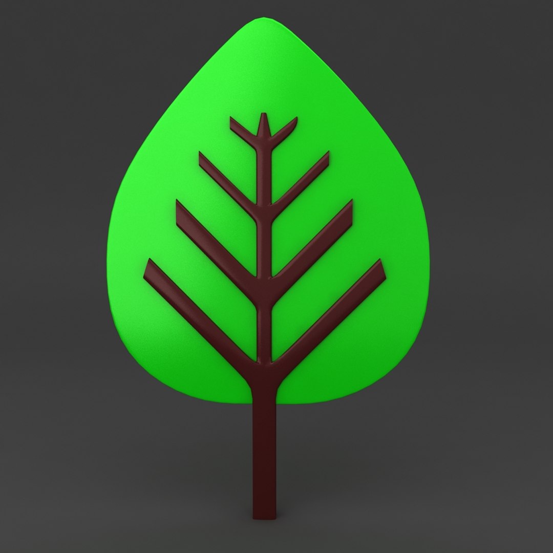 cartoon tree 3d obj