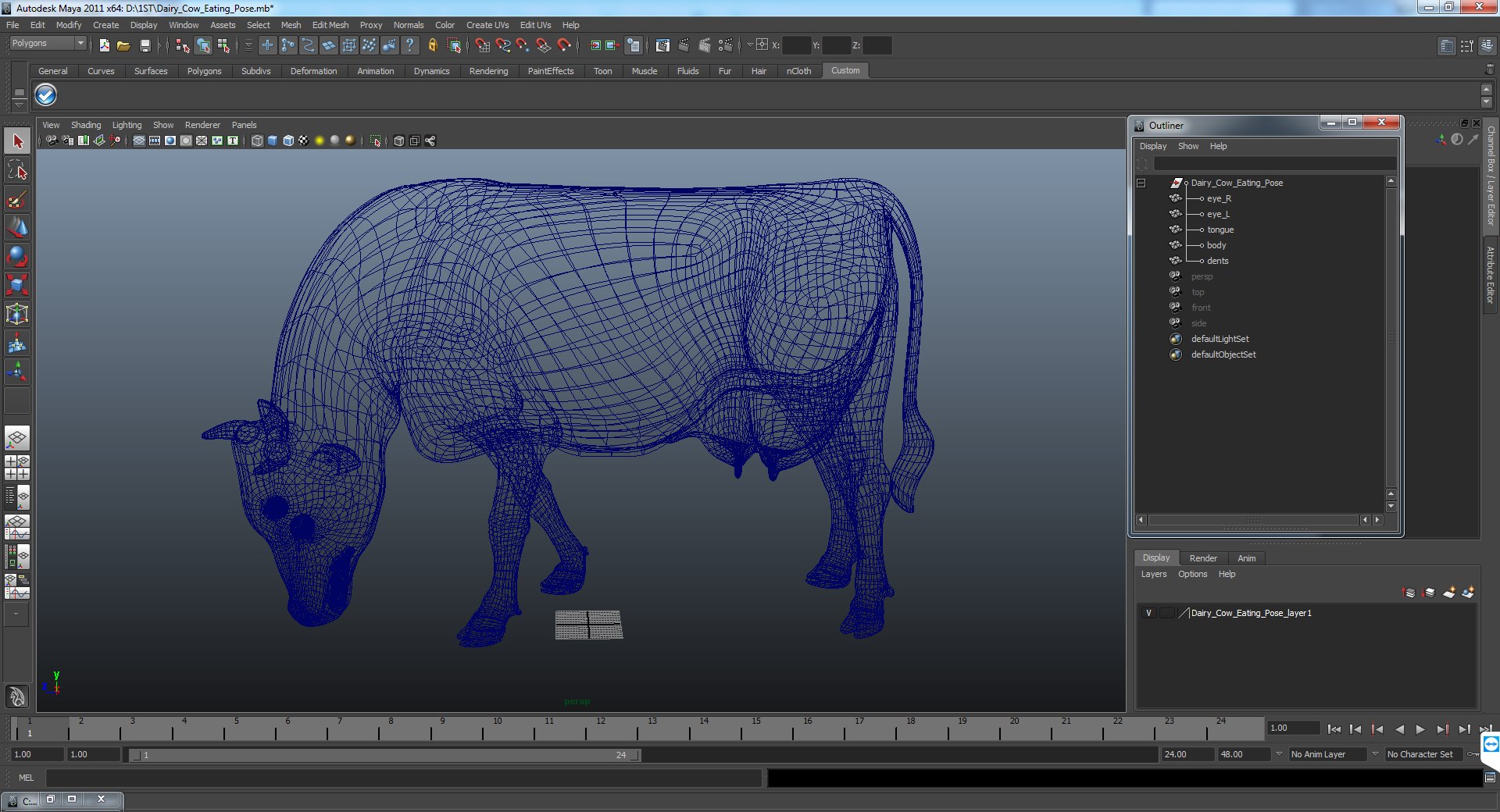 Dairy Cow Eating Pose 3D - TurboSquid 1249214