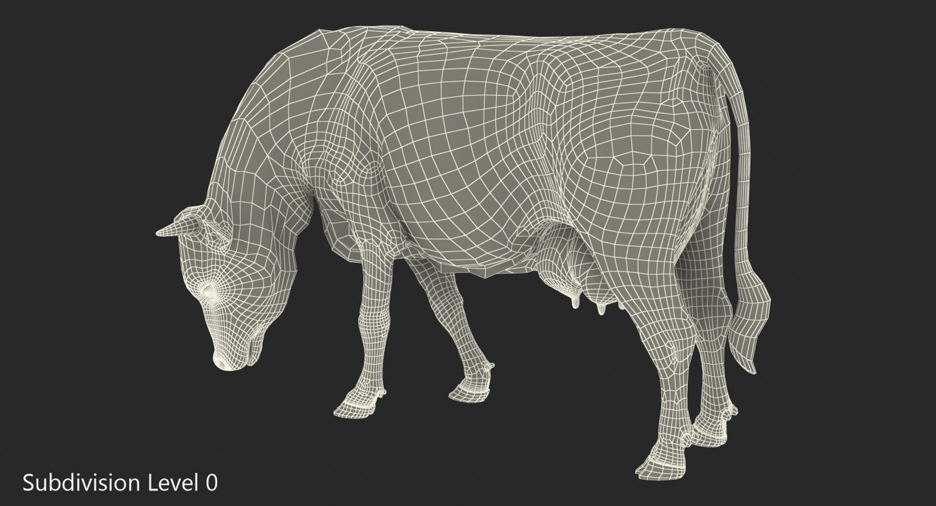 Dairy Cow Eating Pose 3D - TurboSquid 1249214