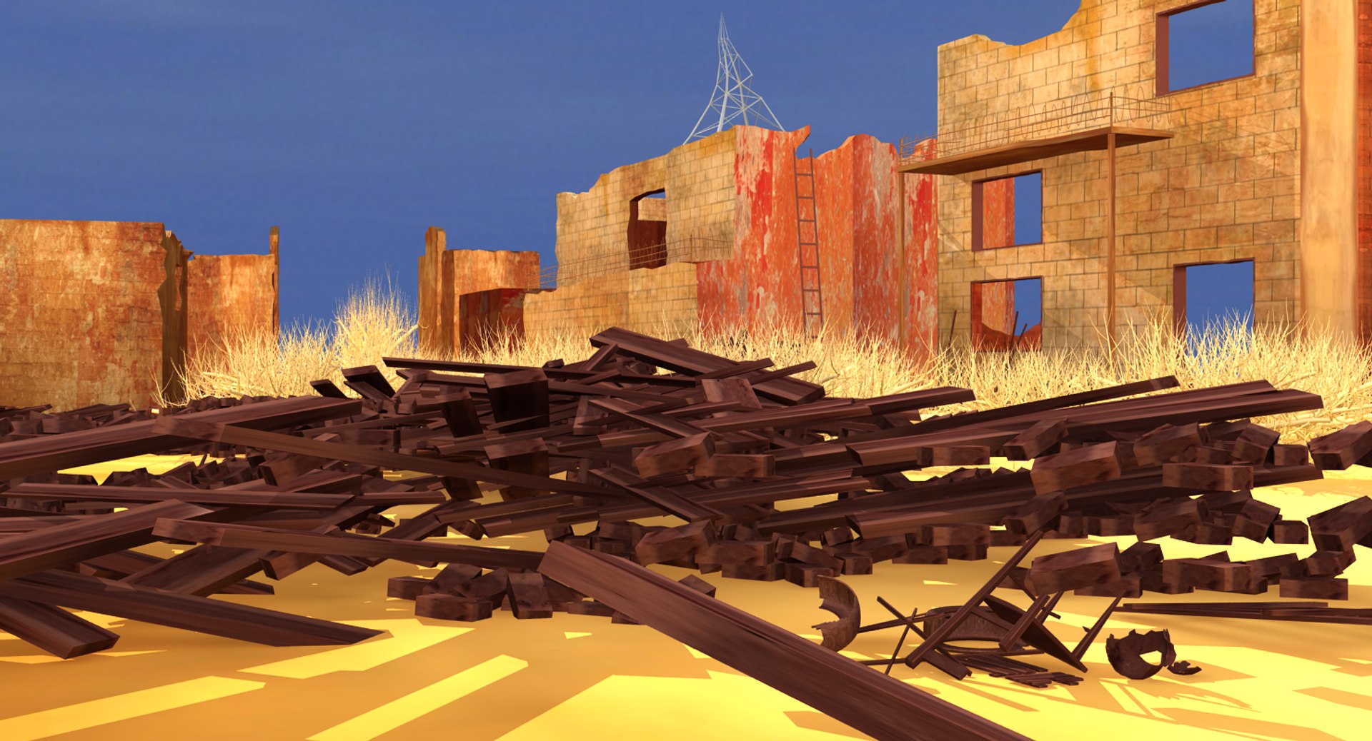 Destroyed City Scene 3D Model - TurboSquid 1158609