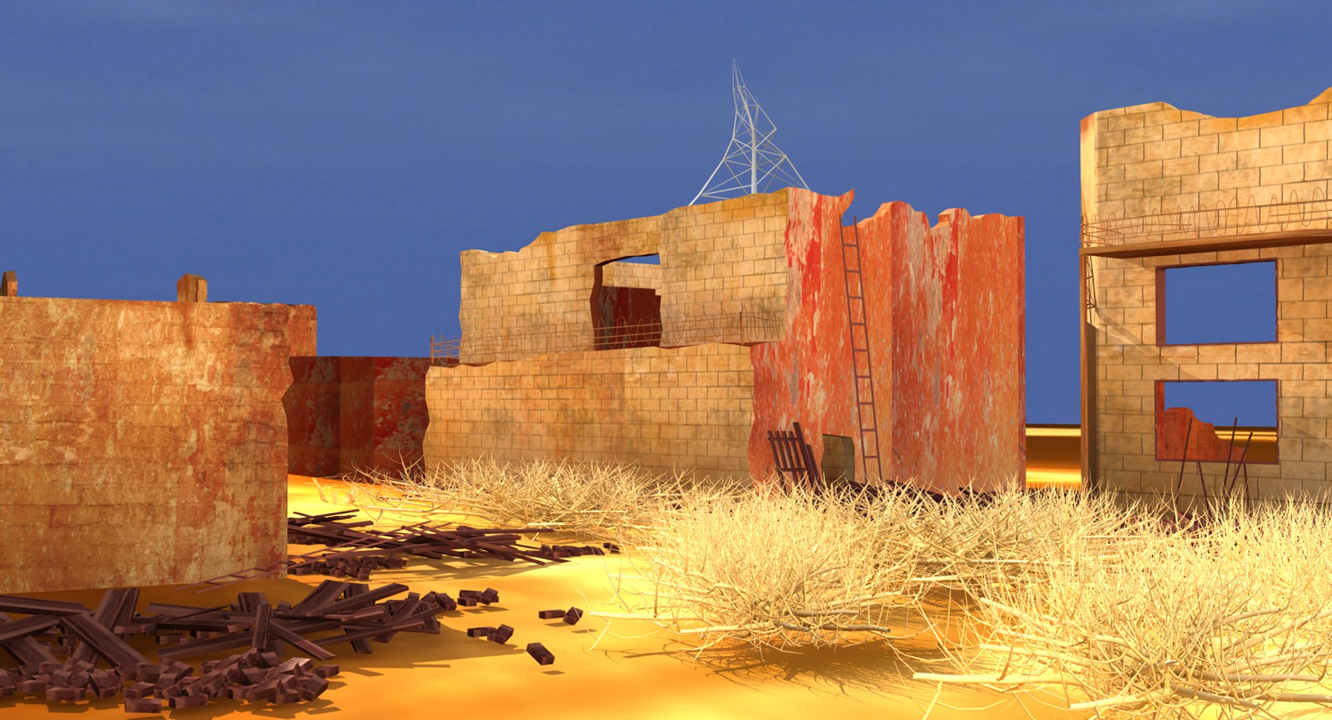 Destroyed City Scene 3D Model - TurboSquid 1158609
