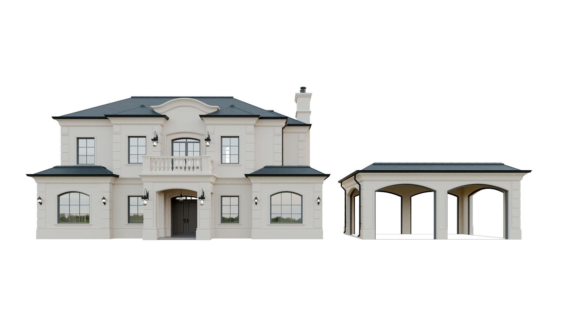 Chateau Style House 3D Model - TurboSquid 1783541