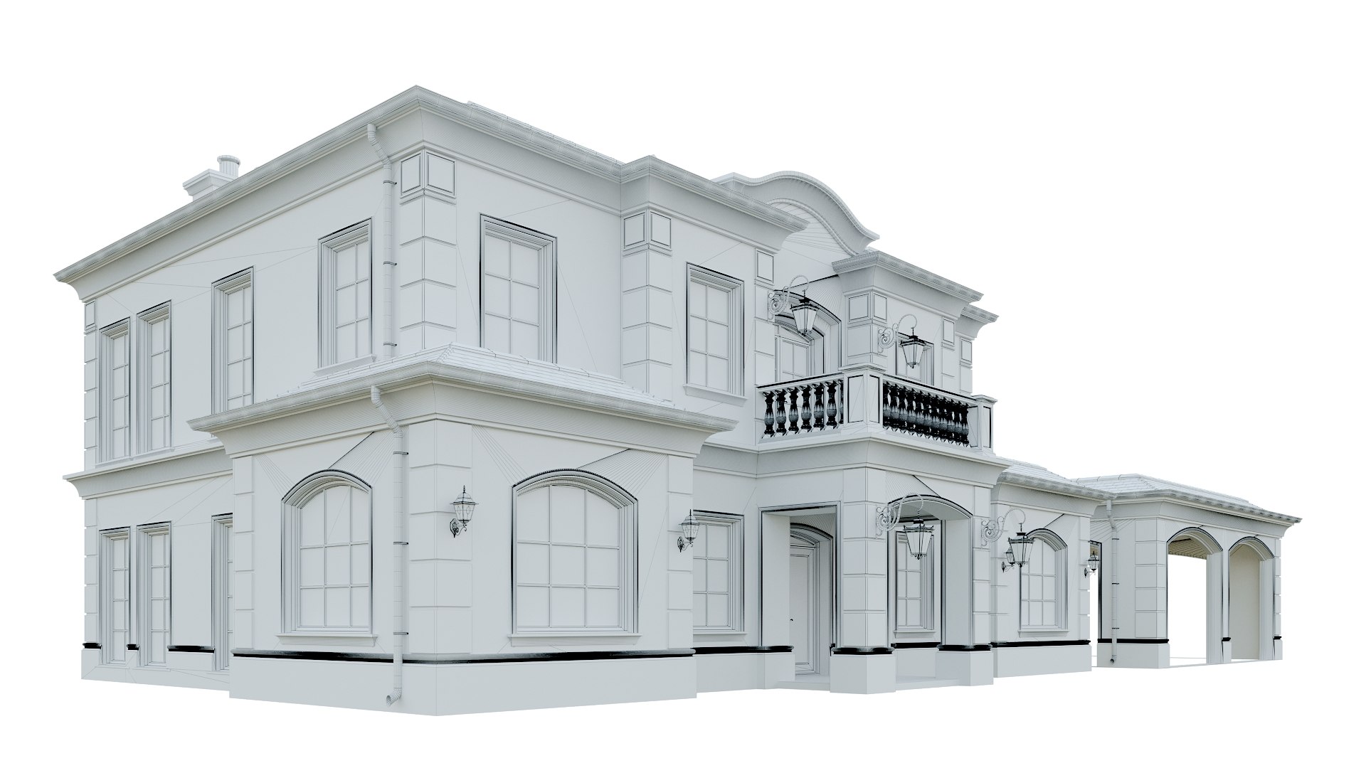 Chateau Style House 3D Model - TurboSquid 1783541