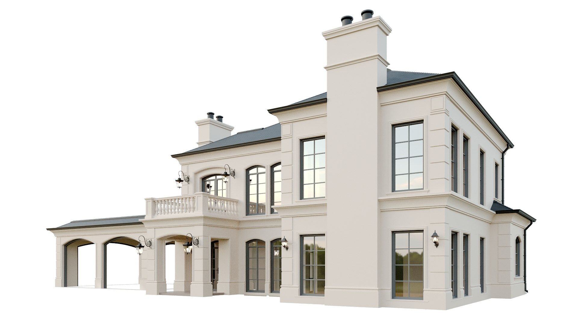 Chateau Style House 3D Model - TurboSquid 1783541