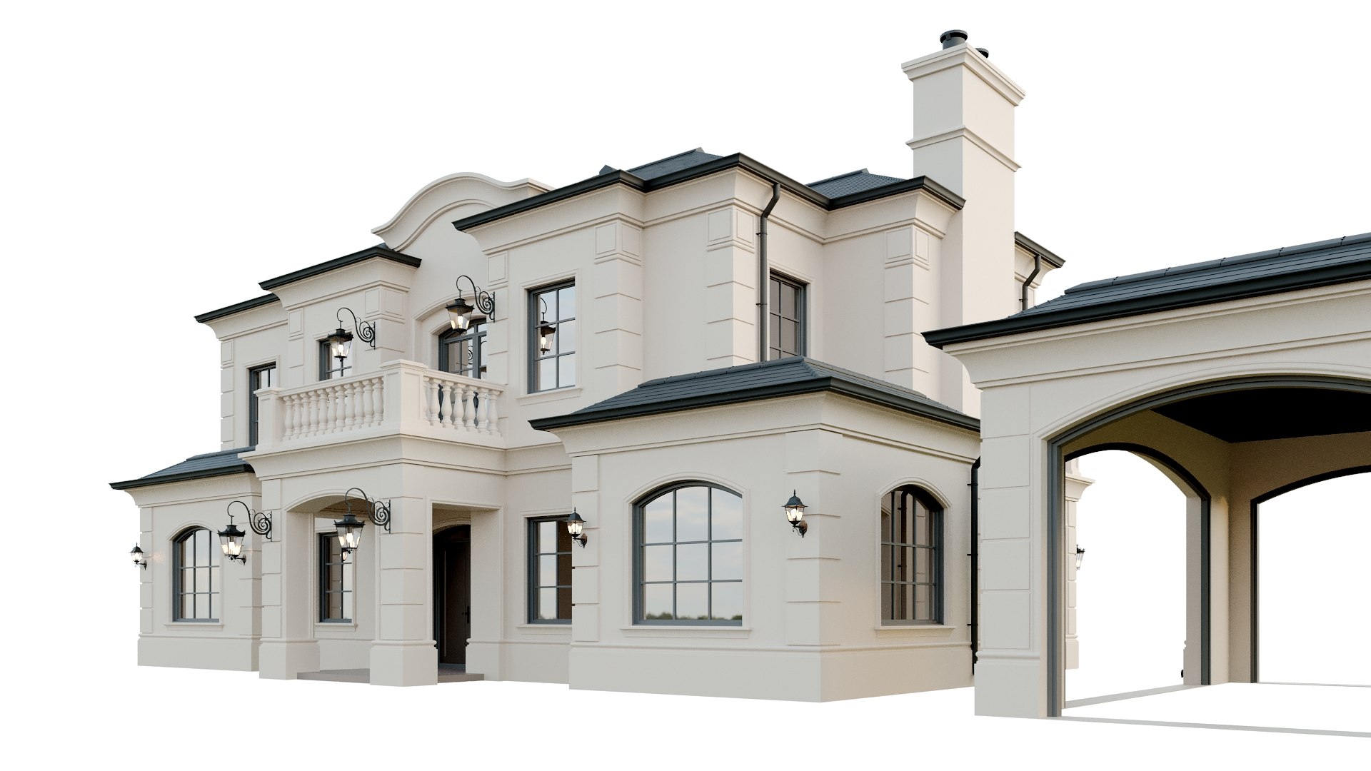 Chateau Style House 3D Model - TurboSquid 1783541
