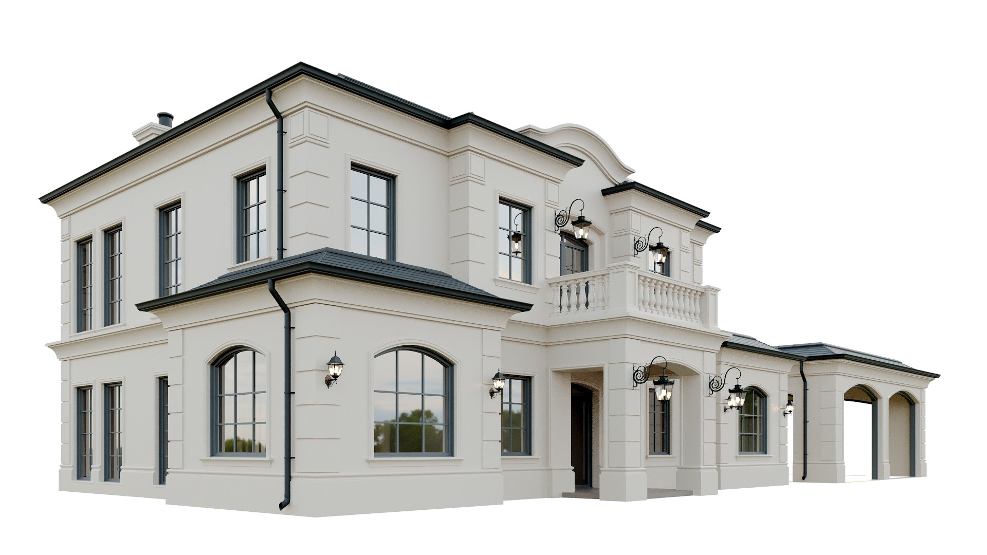 Chateau Style House 3D Model - TurboSquid 1783541