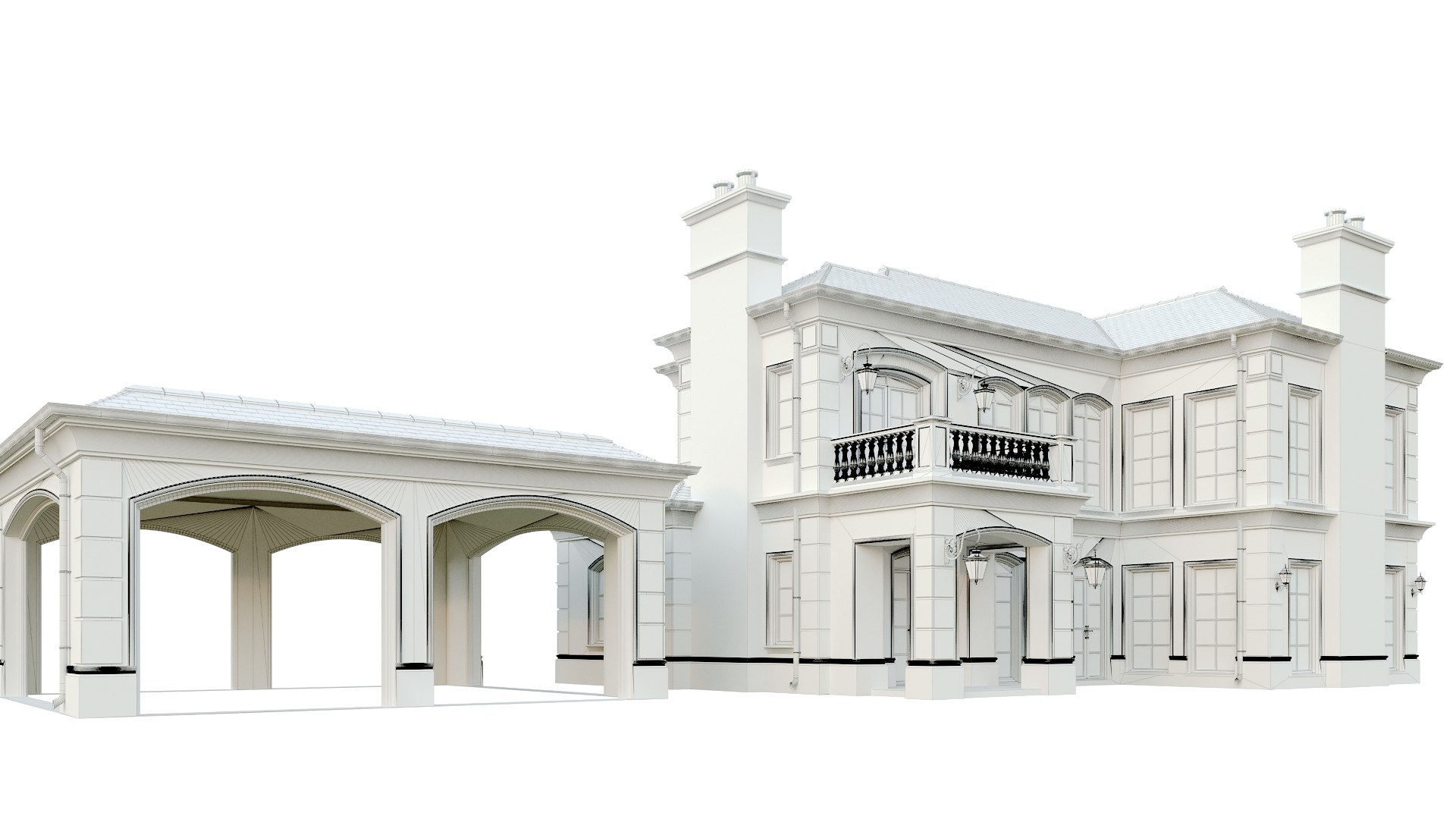 Chateau Style House 3D Model - TurboSquid 1783541