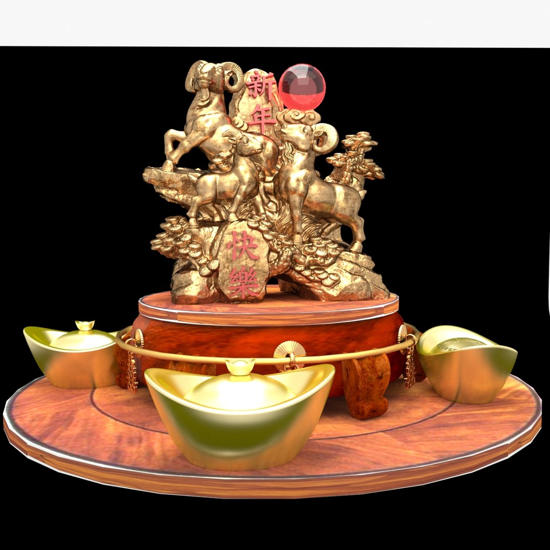 Chinese gold ingot 3D model - TurboSquid 1677775