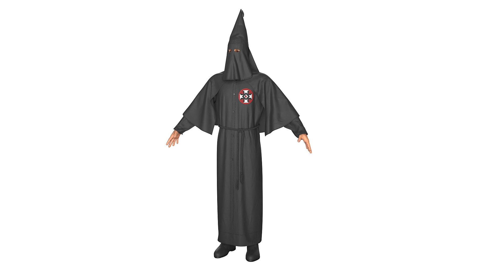 3D Character Ku Klux Klan In Black Suit And Mask - TurboSquid 2347269