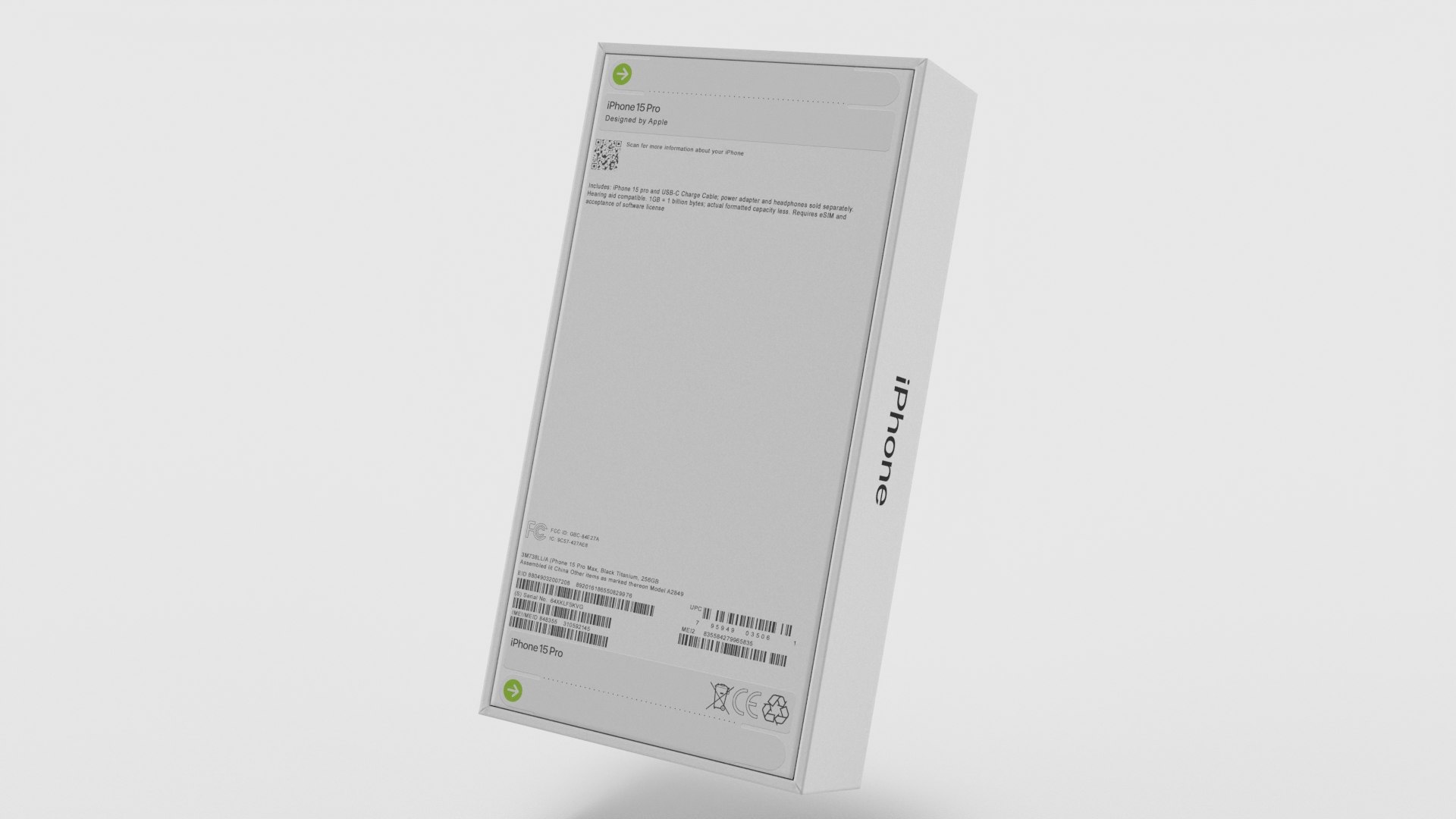 3D IPhone 15 Pro White With Box Model - TurboSquid 2264711