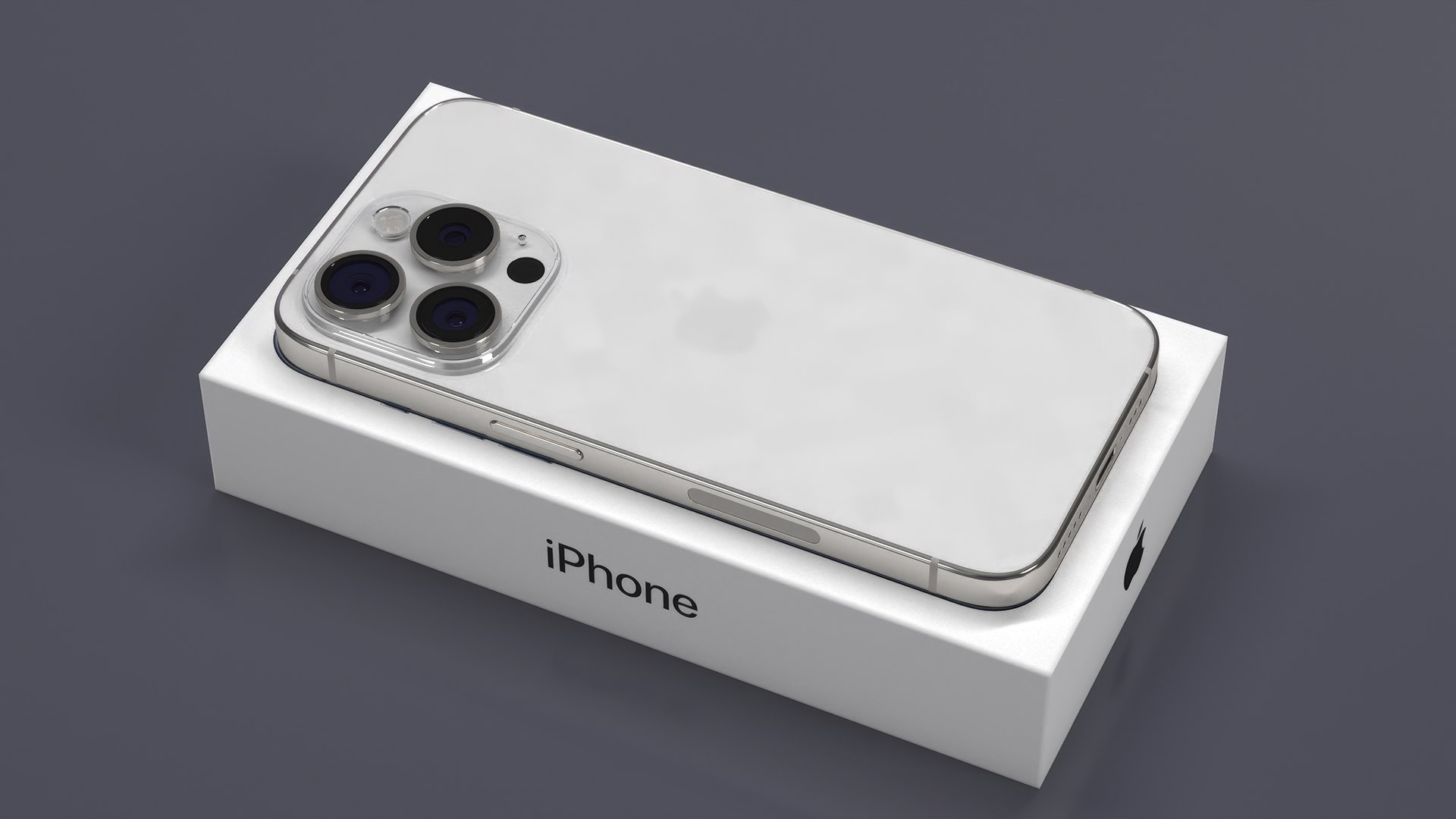 3D IPhone 15 Pro White With Box Model - TurboSquid 2264711