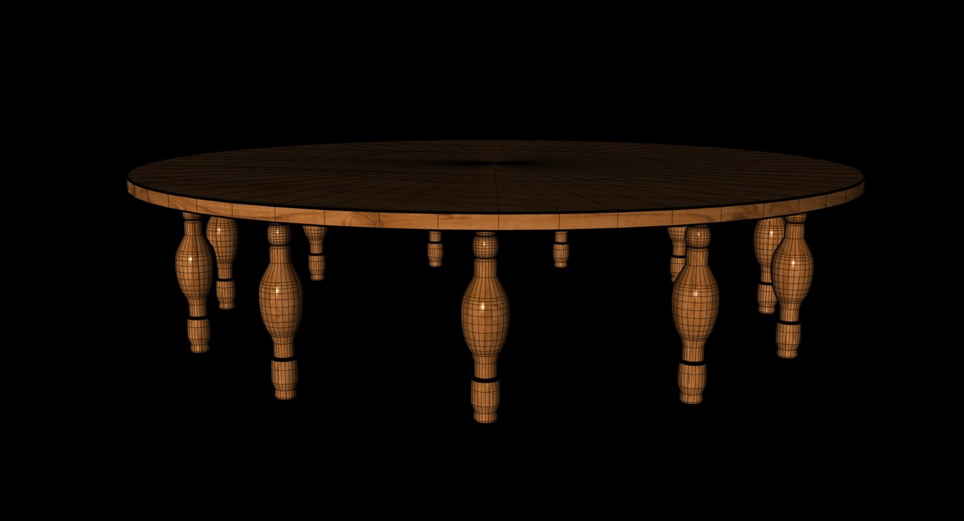 3d Model Arabic Table Wood