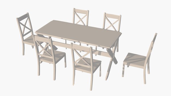 modelo 3d Dining Table and Chair Sets Low Poly - TurboSquid 2021005