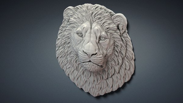 3D Lion Face Bas-Relief Animal Sculpture model - TurboSquid 1929803