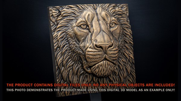 3D Lion Face Bas-Relief Animal Sculpture model - TurboSquid 1929803