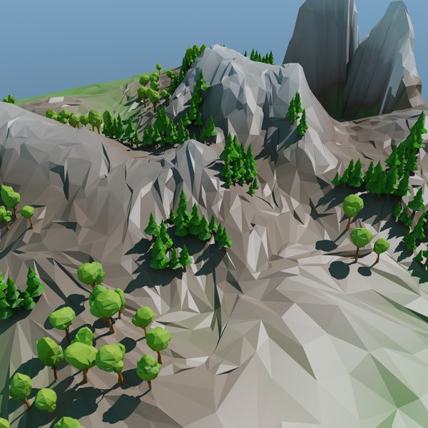 mountain landscape trees 3d max