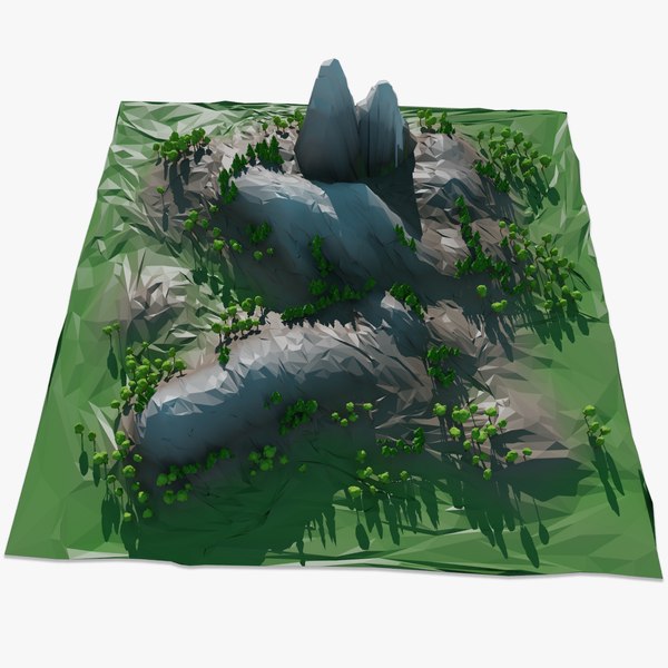 mountain landscape trees 3d max