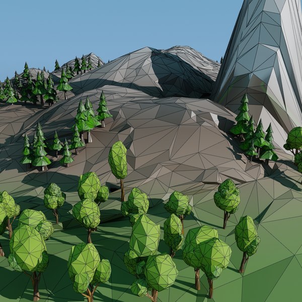 mountain landscape trees 3d max