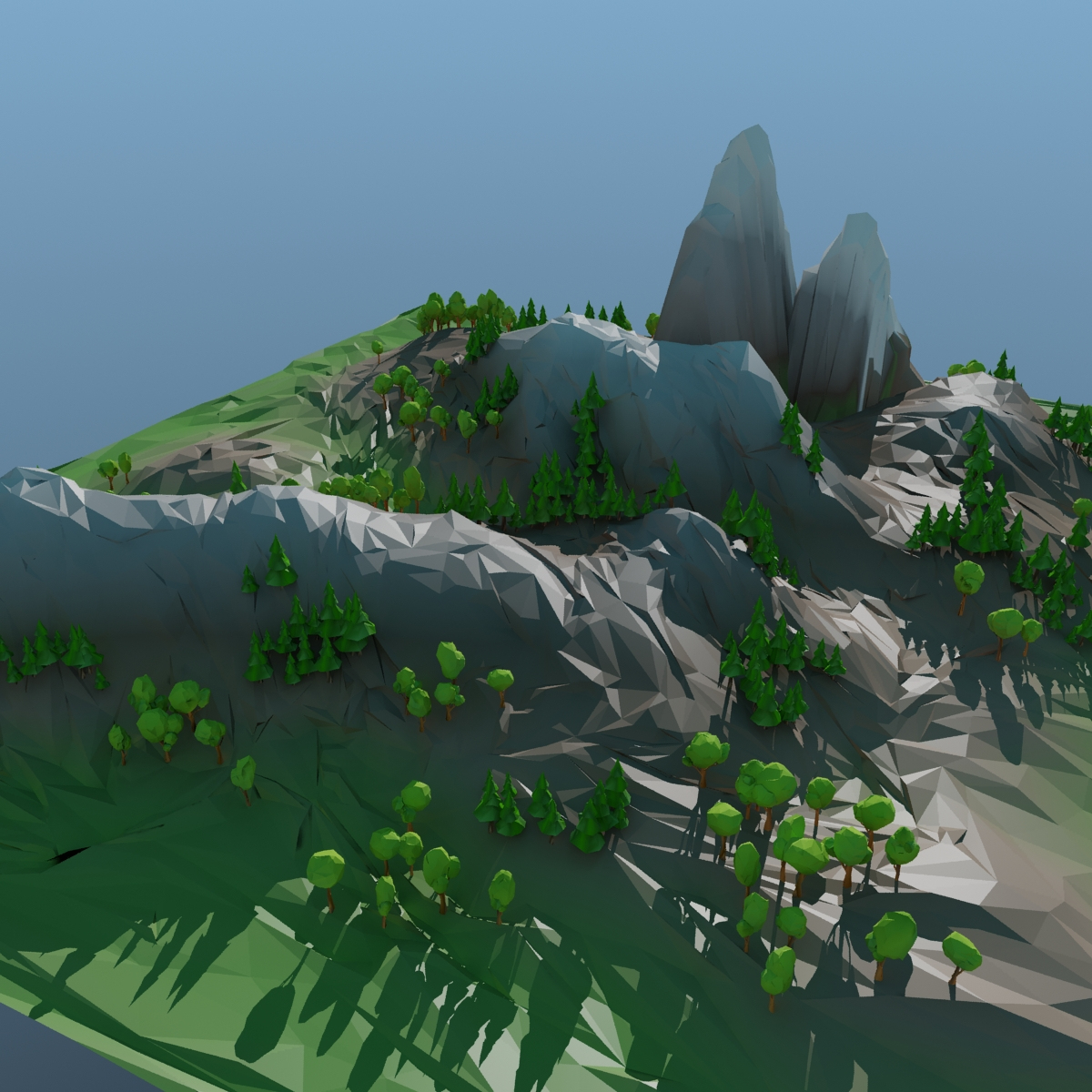 mountain landscape trees 3d max