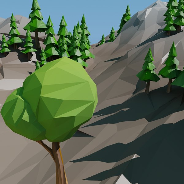 mountain landscape trees 3d max