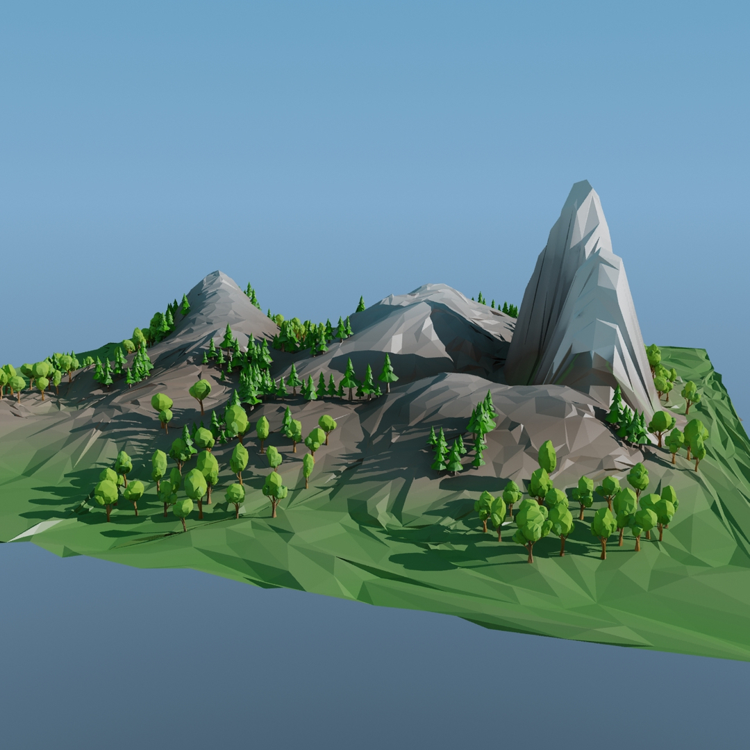mountain landscape trees 3d max